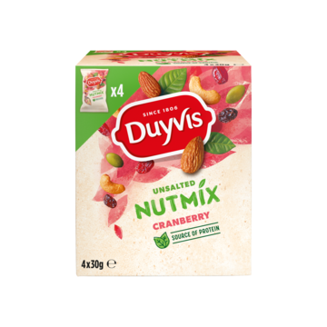 Duyvis Ongezouten Noten Mix Met Cranberry 4 x 30gr bestellen? | Jumbo