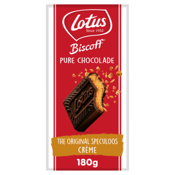 Lotus Biscoff speculoos pure chocoladereep speculoos vulling 180g ...