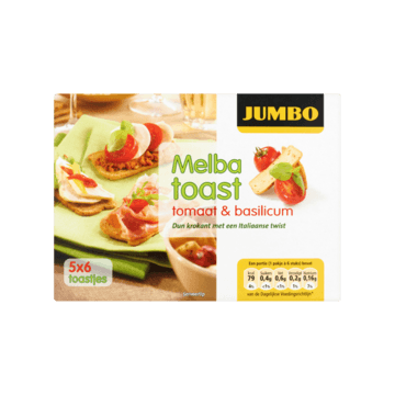 Jumbo Melba Toast Tomaat & Basilicum 5 x 6 Toastjes 100g bestellen? | Jumbo